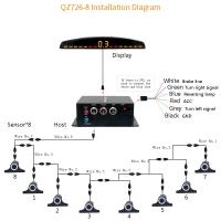 China 8 Sensors Car Parking Kit Buzzer Reverse Backup Radar Sound Alert Indicator Probe System Detect Range 0.4-5M Waterproof IP66 for sale