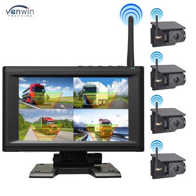 China 7 Inch Wireless IPS Screen Car Monitor Kit with 4 Solar Cameras Support IR Night Vision and Easy Install for sale