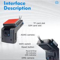 China 1080P Dash cam ADAS DMS 4G GPS WIFI AI Dual Lens Car Black Box Loop Recording for Night Vision for Taxi Bus for sale