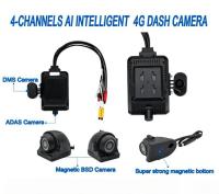 China 4-Channel AI 4G Dash Cam | DMS/ADAS Driver Behavior Detection, Magnetic Cameras for sale