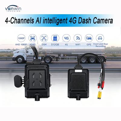 China 4 Channels AI Intelligent 4G Mobile Digital Video Recorder Dash Camera System GPS Tracking Night Vision Cloud Remote Monitoring for sale