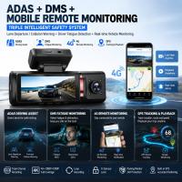 China 3-Channel 4G AI Dash Camera | 4K Front + 1080p Cabin & Rear | GPS ADAS DMS 24/7 Parking Monitor for Fleet Safety for sale