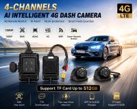 China Front and Rear Dash Cam 4CH ADAS DMS Auto Video Recorder With 4G GPS WIFI Magnetic Camera for Truck for sale