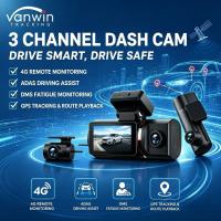China M6 3-Channel 4G AI Dash Camera | 4K Front + 1080p Cabin & Rear | ADAS DMS GPS | 24/7 Fleet Safety Monitoring for sale