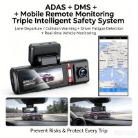 China 3‑Channels AI 4G Dash Camera 4K Front, ADAS & DMS, GPS Tracking, 24/7 Parking Monitor for sale