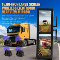 China 15.88 Inch Touchscreen Wireless Electronic Rearview Mirror with 4 Solar Magnetic Cameras Split Screen BSD for Heavy Trucks for sale