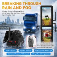China 15.88 Inch Touchscreen Wireless Electronic Rearview Mirror with 4 Solar Magnetic Cameras Split Screen BSD for Heavy Trucks for sale