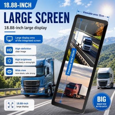 China Truck Blind Spot Camera System 1080P Dual Lens Side View Camera 18.88 Inch Monitor for Semi Truck Trailer Commercial Vehicle for sale