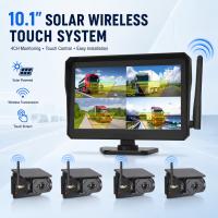 China HD Digital Wireless Camera Monitor System with 10 Inch 4 Split Screen Solar Magnetic Camera for Large Vehicles for sale