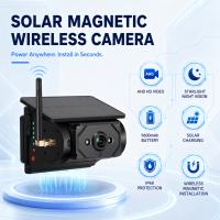 China 10.1 Inch 4CH Wireless Rear View Camera System Solar Magnetic Backup Camera Monitor for Truck Trailer RV Caravan for sale