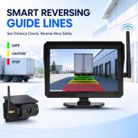China 10.1 Inch 4CH Wireless Rear View Camera System Solar Magnetic Backup Camera Monitor for Truck Trailer RV Caravan for sale