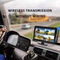 China 10.1 Inch 4CH Wireless Rear View Camera System Solar Magnetic Backup Camera Monitor for Truck Trailer RV Caravan for sale