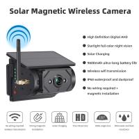 China 10.1 Inch 4CH Wireless Rear View Camera System Solar Magnetic Backup Camera Monitor for Truck Trailer RV Caravan for sale