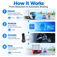 China AEBS Automatic Emergency Braking System with 77GHz Millimeter Wave Radar ADAS + DMS and 4G GPS Tracking for Vehicle Safety for sale