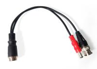 China DVR Accessories 4pin aviation M12 male to BNC male+DC male adapter for backup camera system for sale