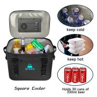 China Black 30CAN Soft Cooler Bag With A Built-In Cooler Unit That Can Provide Heating Or Cooling for sale