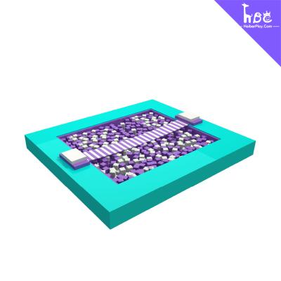 China 20ft Indoor Trampoline Park with Sponge Pool and Swing Bridge for sale