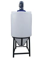 China 1500L Cone Bottom Plastic Water tank Mixing tank with an Agitator for sale