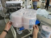 China Semi Automatic 4/6 Rolls Per Bag Maxi Paper Towel Roll Bundle Packing Machine for sale