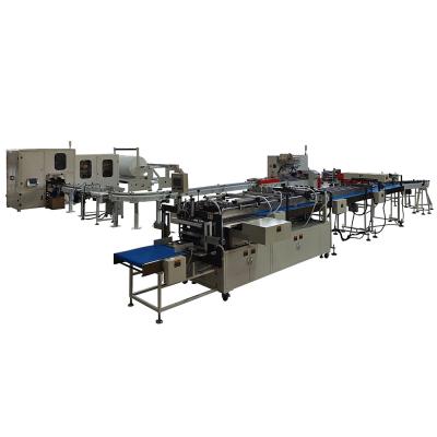 China Log Saw Cutting Small Toilet Paper Individual Roll Making Machine Production Line With 48 Rolls Bundle Packing Machine for sale