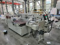 China Fully Automatic Large Roll Fluffy Kitchen Towel Paper Maxi Roll Making Machine Production Line With Heat Shrink Wrapping Machine for sale