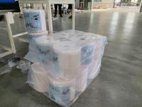 China Fully Automatic Large Roll Fluffy Kitchen Towel Paper Maxi Roll Making Machine Production Line With Heat Shrink Wrapping Machine for sale