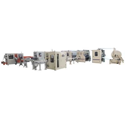 China Professional Glue Lamination V Fold Facial Tissue And Bundle Hand Towel Paper Making Machine Production Line for sale