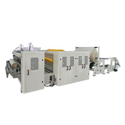 China Newest double perforating blade toilet paper/maxi towel roll rewinding machine for sale