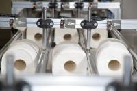 China Full automatic white toilet paper bag on rolls packing machine for sale
