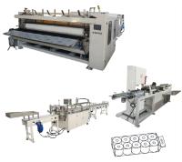 China Fully Automatic Toilet Paper Rewinding Machine with Gearbox 8-12 Bundling Bag/min for sale