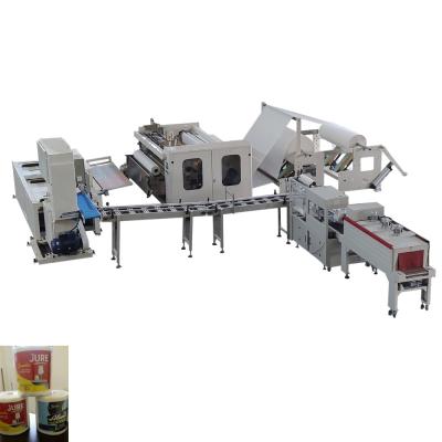 China Full Automatic Maxi Roll Toilet Paper Production Line 200m/min Border Embossing Shrink Packing for sale