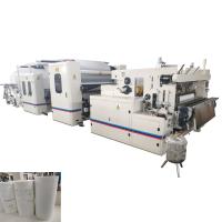 China Full Automatic Maxi Roll Toilet Paper Production Line 200m/min Border Embossing Shrink Packing for sale