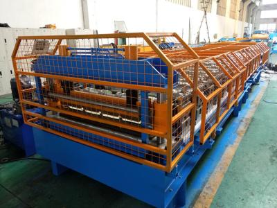 China Trapezoidal Roofing Sheet Roll Forming Machine With Manual Pre - Cutting Device for sale