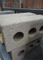 China Sandblast Face Three Holes Perforated Clay Bricks With Variety Colors for sale