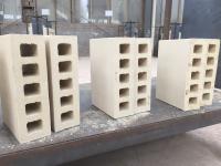 China Cream Yellow Five Holes Large Hollow Blocks , Hollow Clay Brick Compressive Strength for sale