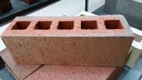 China Red Five Holes Clay Brick / Hollow Clay Blocks For Building Wall Construction for sale