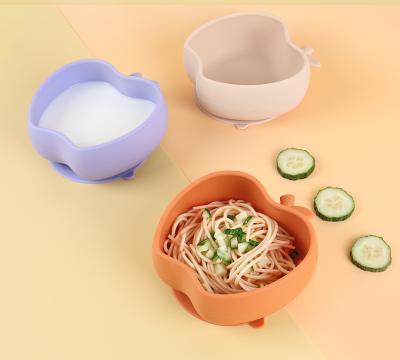 China Food Grade Silicone Baby Suction Bowl 6oz BPA Free Self Feeding Plate for Toddlers for sale