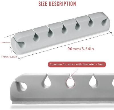 China Silicone Cable Organizer Holder 3-Slot Desk Cord Management USB Charger Clips for sale