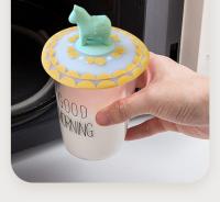 China Food Grade Silicone Dustproof Cup Lid Reusable Mug Cover 11x11cm for Coffee Tea for sale