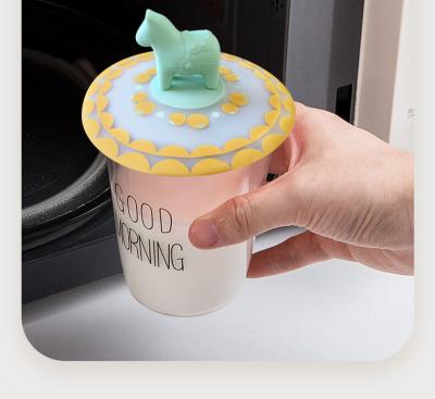 China Food Grade Silicone Dustproof Cup Lid Reusable Mug Cover 11x11cm for Coffee Tea for sale