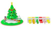 China Non Toxic Silicone Baby Puzzle Teether Toys Christmas Tree Splicing Educational Toy 12-18 Months for sale