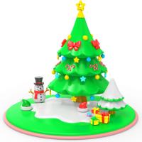 China Silicone Rubber Christmas Tree Stacking Toy 6 Color Rings Infant Educational Puzzle Gift for sale