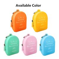 China Phenol Free Silicone Zero Wallet Waterproof Zippered Backpack Shape Small Item Storage Silicone Bag 12x4.5x8.5 cm for sale