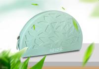 China Fan Shaped Waterproof Silicone Makeup Bag 22x13.5x4.5cm Lightweight Travel Storage for sale
