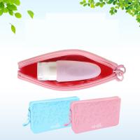 China Large Capacity Square Silicone Cosmetic Organizer Travel Portable Storage Bag Waterproof 12x4.5x8.5 cm for sale