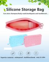 China Silicone Rabbit Square Cosmetic Storage Bag 22x13.5x4.5cm Waterproof Portable Makeup Organizer for sale