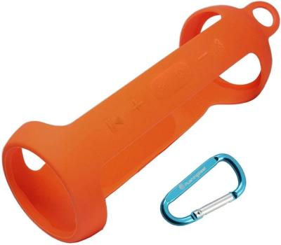 China Custom Silicone Speaker Protective Cover Anti Collision Portable Strap Case 100 Waterproof Orange for sale