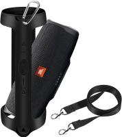 China Custom Silicone Bluetooth Speaker Protective Case Soft Skin Friendly with Shoulder Strap Portable 5 Colors for sale