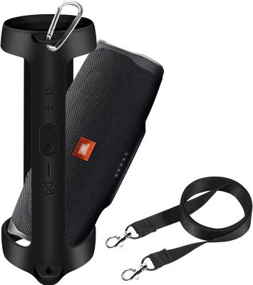 China Custom Silicone Bluetooth Speaker Protective Case Soft Skin Friendly with Shoulder Strap Portable 5 Colors for sale