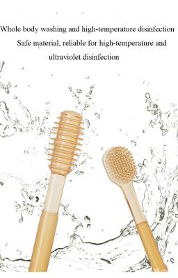 China Baby Silicone Toothbrush Soft BPA Free Tongue Coating Cleaner 100x50x50mm for sale